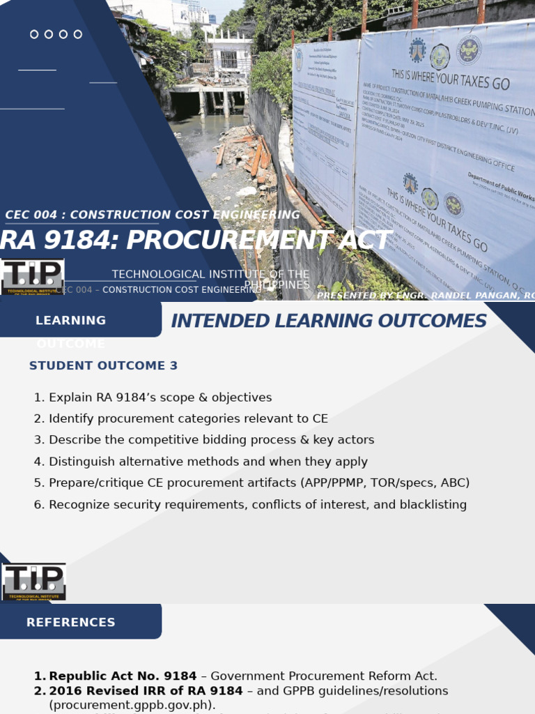 3 CEC 004 - LESSON 3 - RA 9184 - Procurement Act | PDF