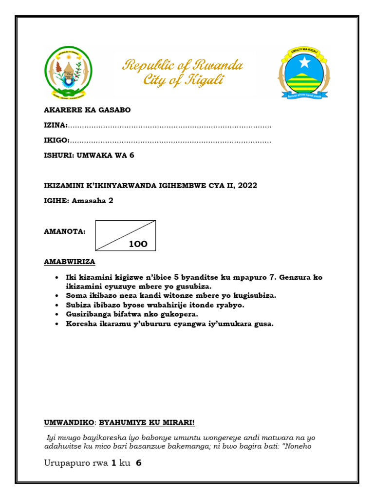 Kiny Gasabo 2022 | PDF