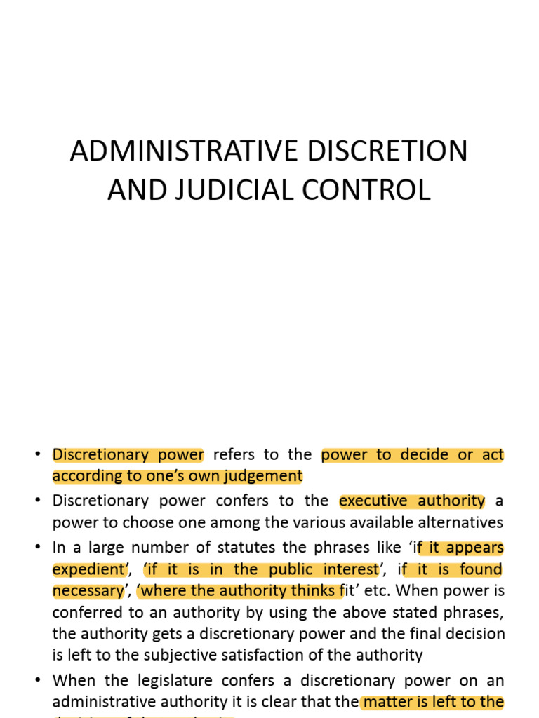 Administrative Discretion and Judicial Control | PDF | Justice | Crime ...
