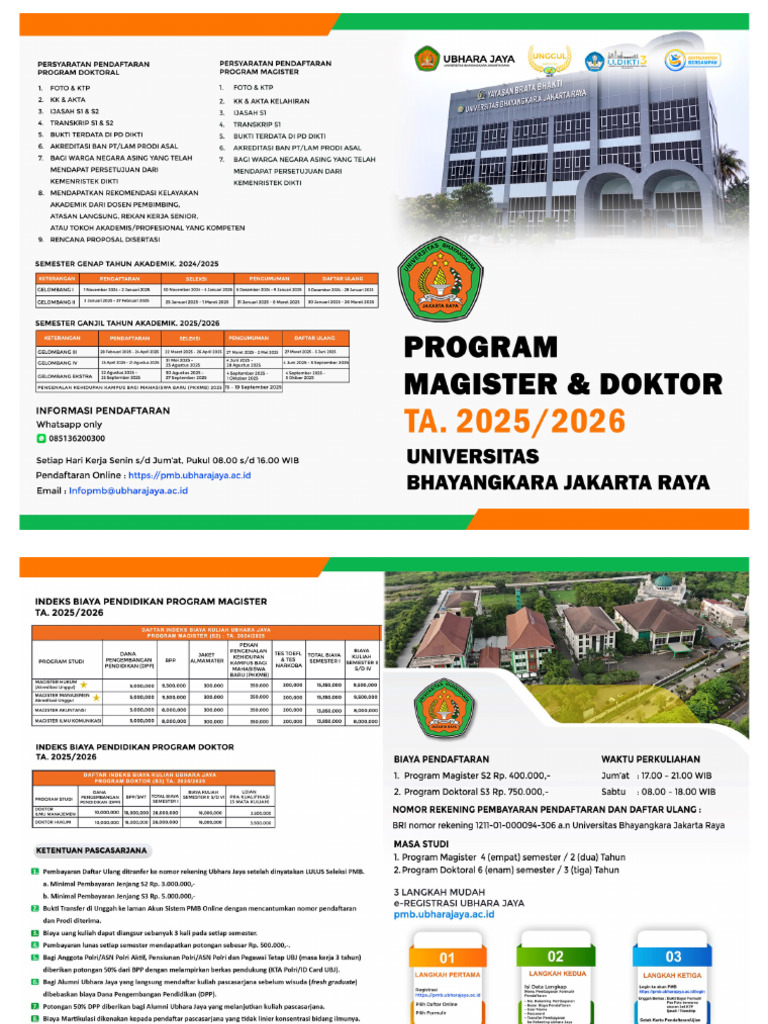 Brosur Pmb Pasca 2025 Rev.pdf (1) | PDF
