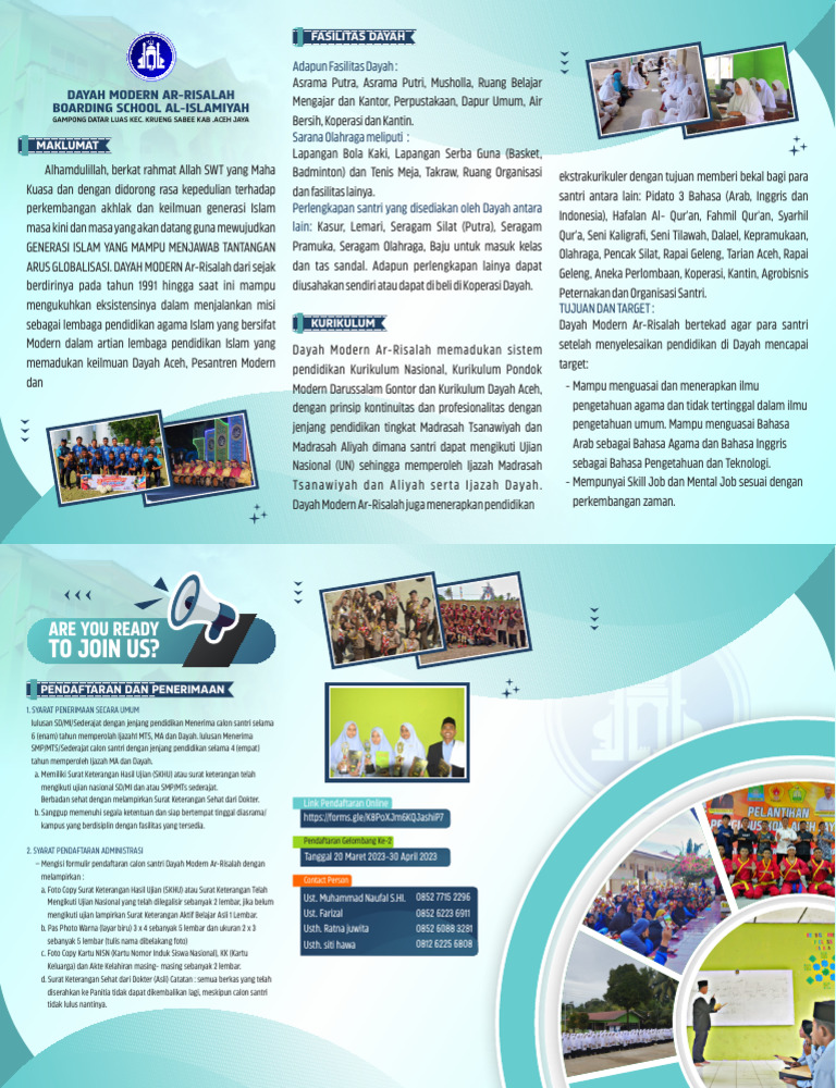 Brosur Dayah Modern Arrisalah Aceh Jaya | PDF