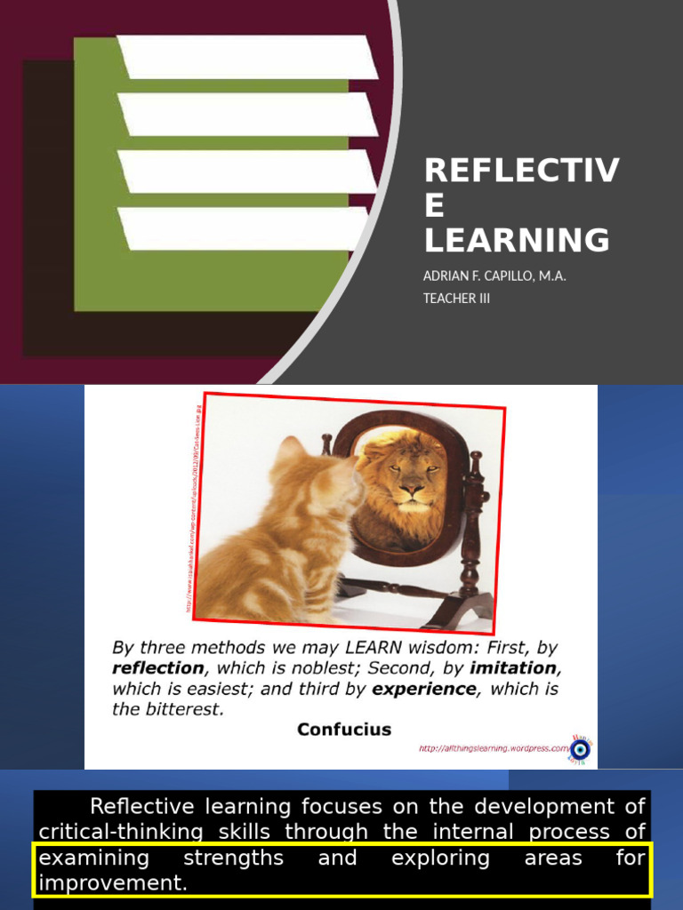 REFLECTIVE LEARNING | PDF | Knowledge | Learning