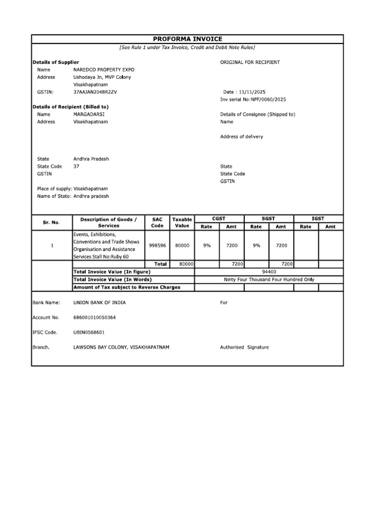 Performa Invoice | PDF