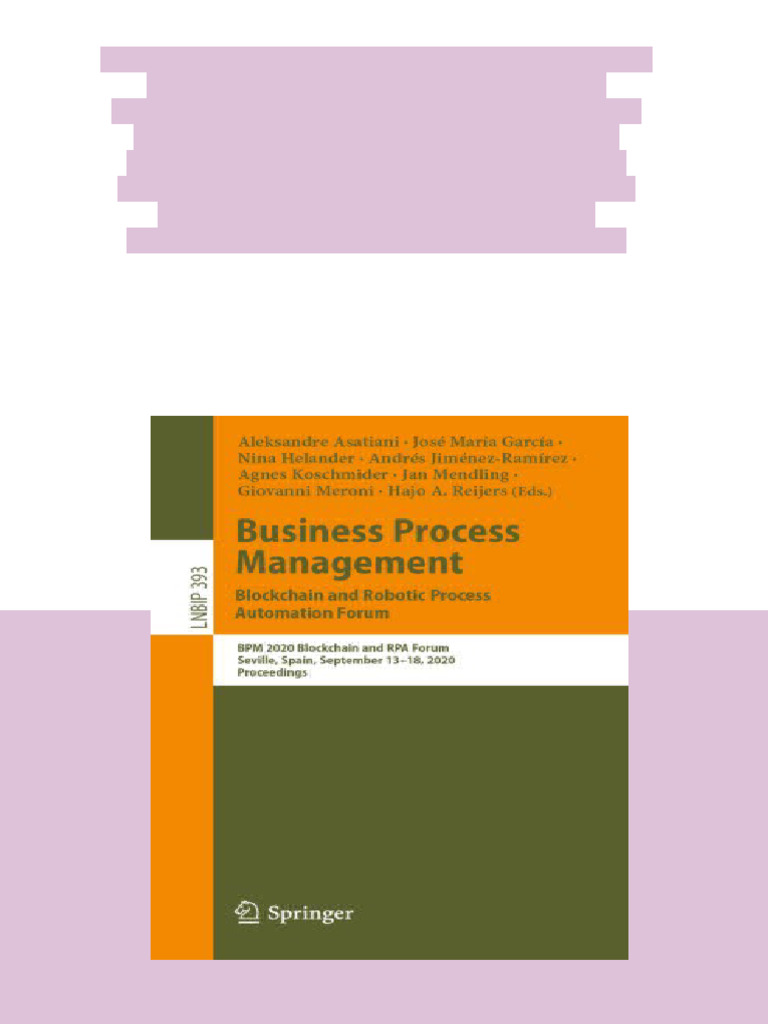 (Ebook) Business Process Management: Blockchain and Robotic Process Automation Forum: BPM 2020 ...