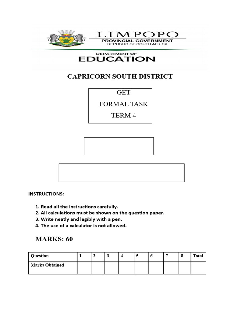 Grade 6 Mathematics Test November 2024 | PDF | Area | Shape