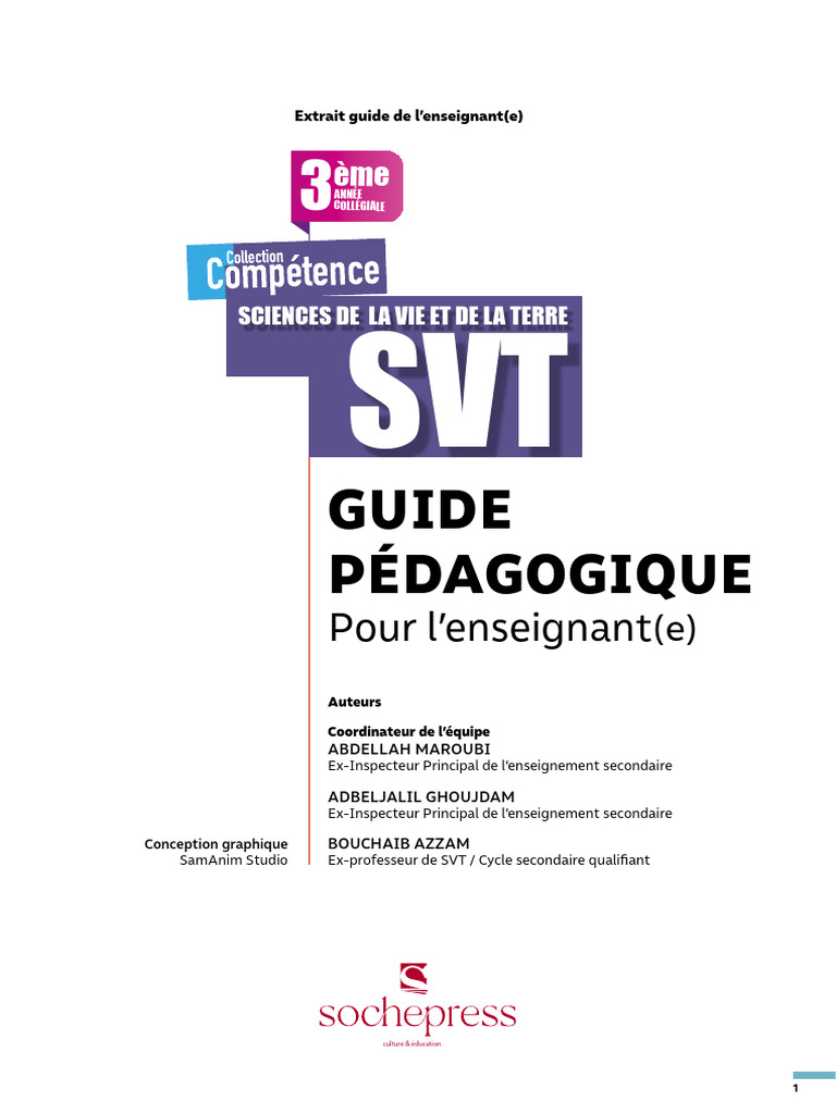Guide pédagogique SVT 3ème année collège | PDF | Pédagogie | Enseignement