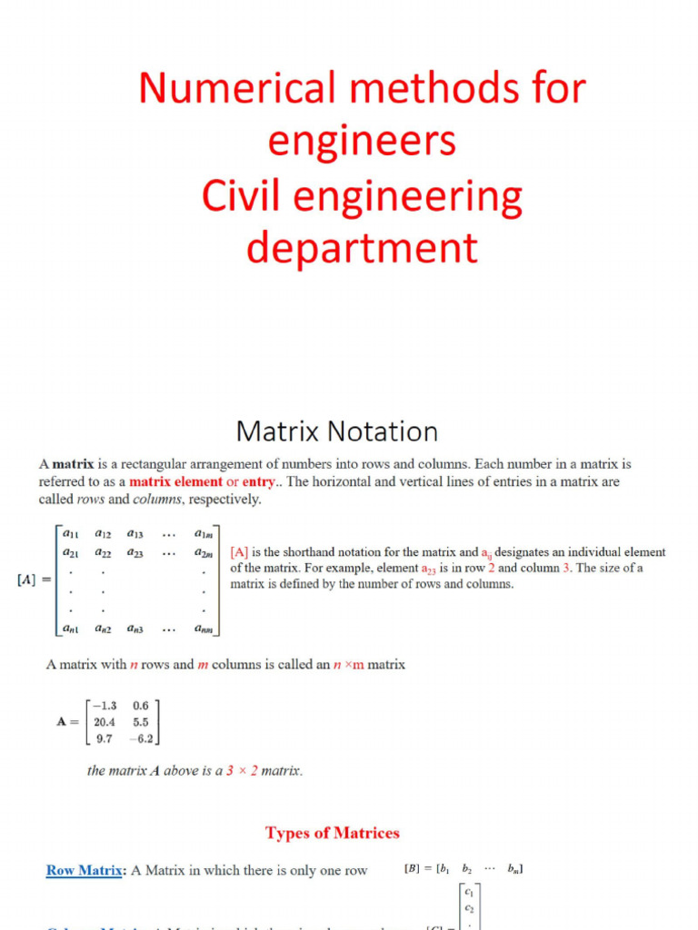 Chapter 3-1 (Matrix - Linear Algebraic Eq) | PDF