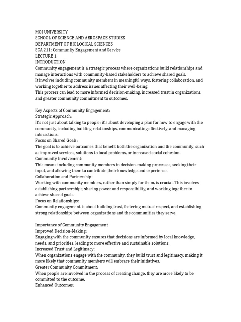 Merged Community Engagement Lectures | PDF | Communication | Community