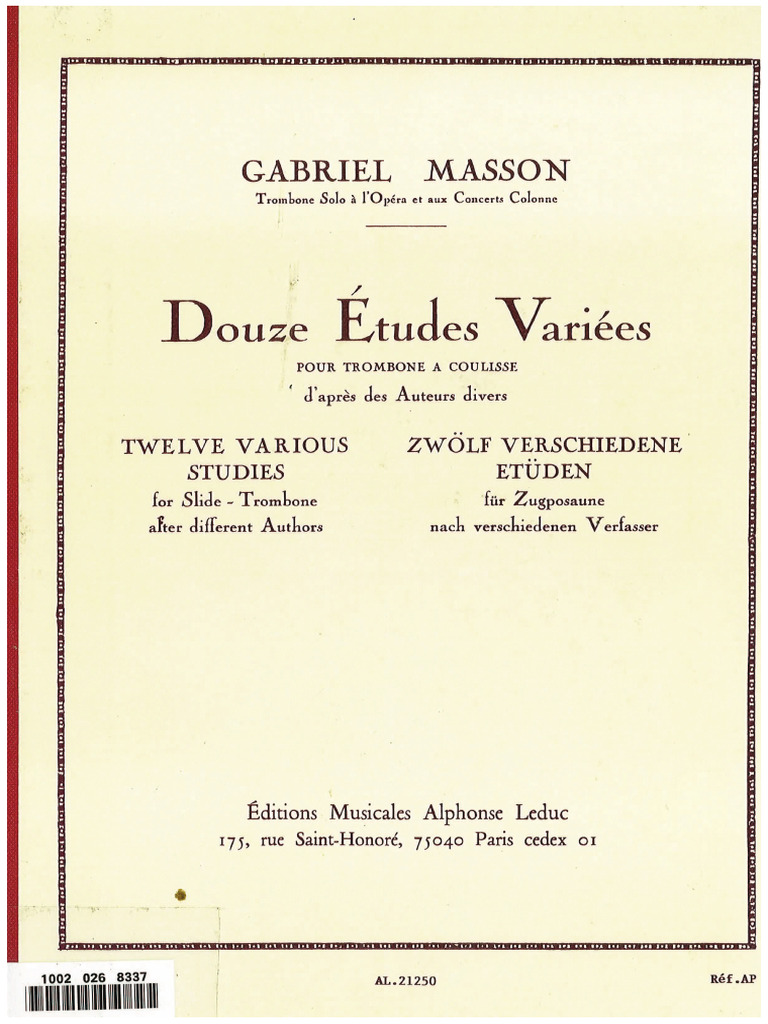 MASSON G. - 12 Etude Variées | PDF