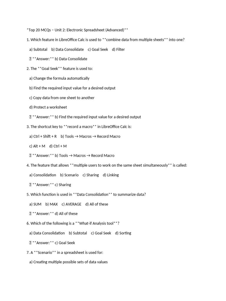 Unit 2 Class 10th | PDF | Spreadsheet | Worksheet