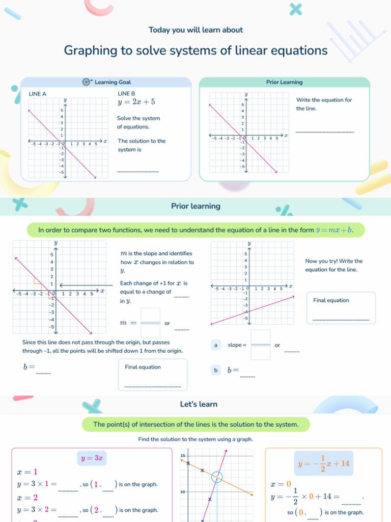 Graphing To Solve Systems of Linear Equations | PDF