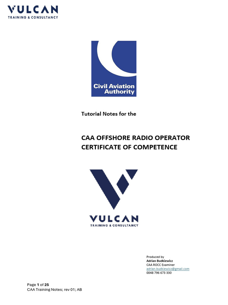 CAA Offshore Radio Operator Training Notes | PDF | Atmospheric Pressure ...