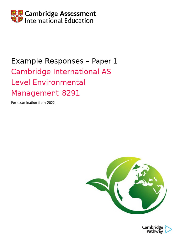 8291 Example Responses Paper 1 (For Examination From 2022) Sin ...