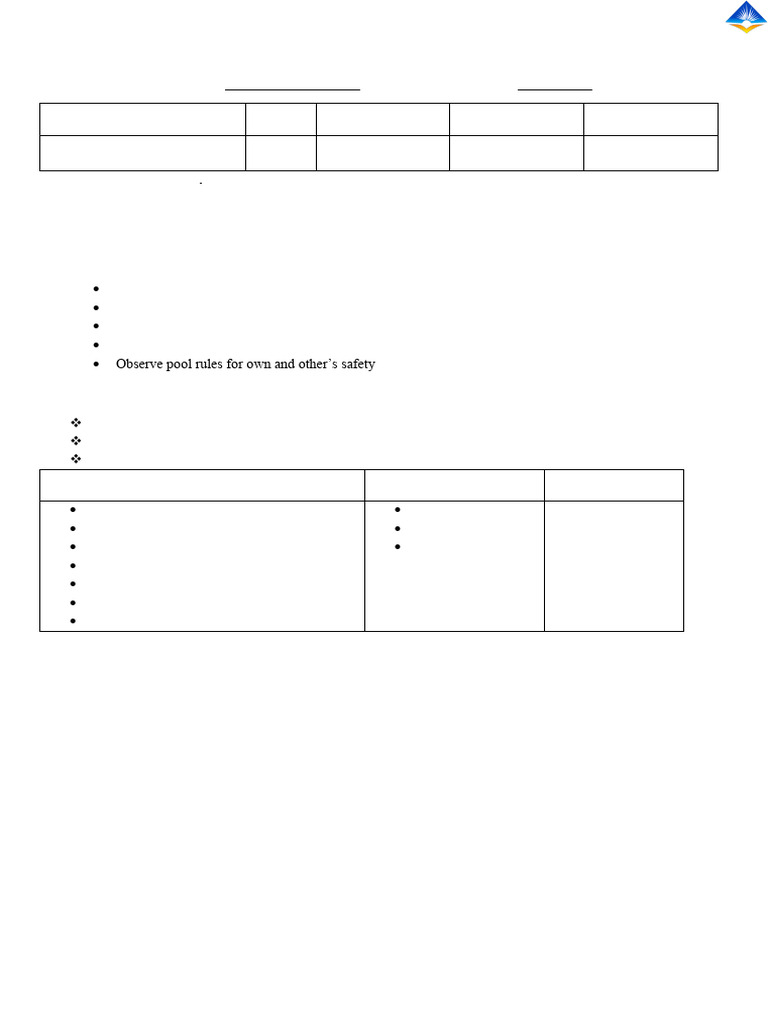 Swimming Lesson Plan: Near Drowning Awareness | PDF | Lesson Plan ...