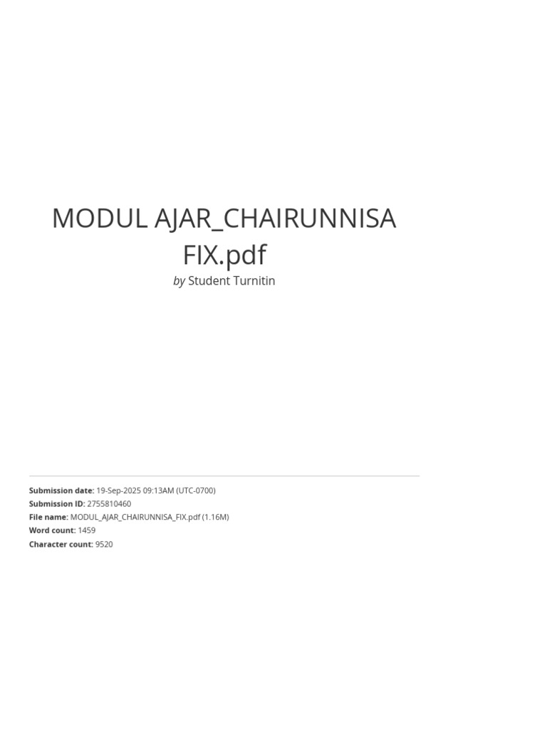 Hasil Plagiarisme Modul Ajar - Chairunnisa Fix | PDF | Computing | Software