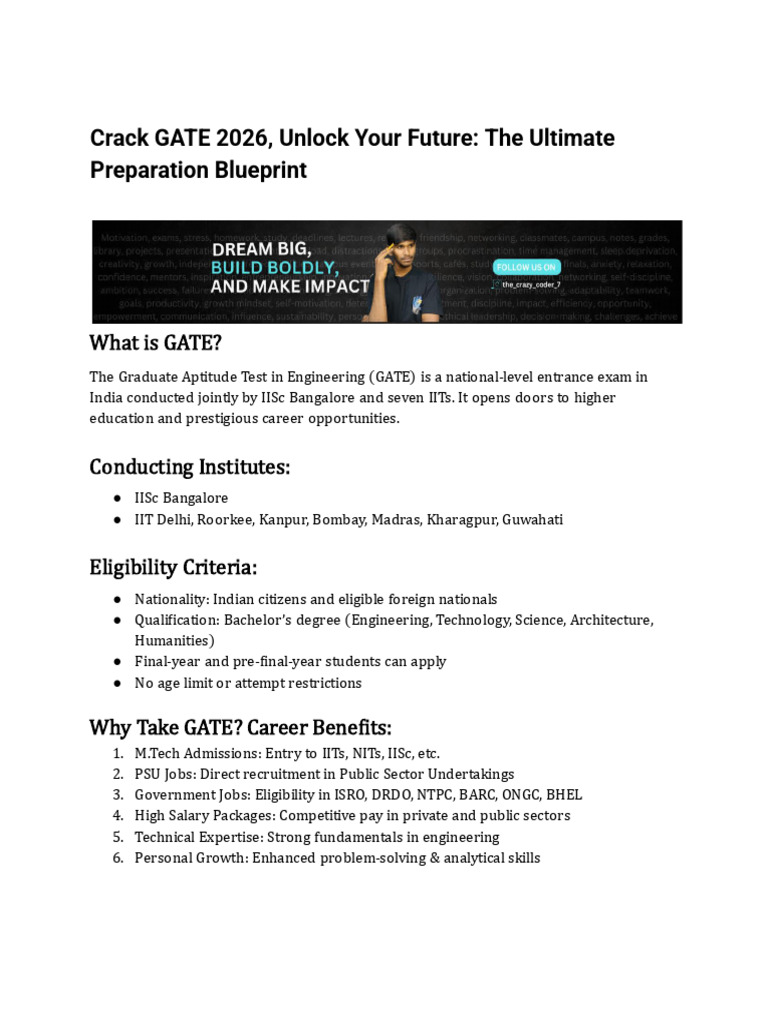 GATE 2026 Preparation Guide | PDF | Mathematics