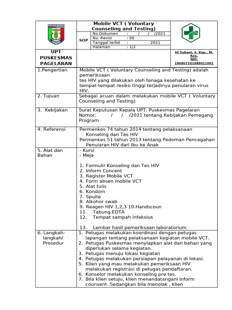Sop Mobile Vct 2021 | PDF