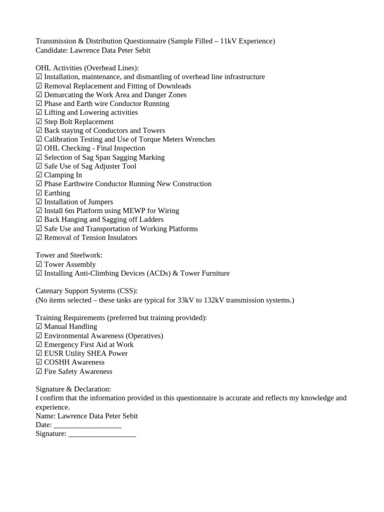 Interview Sheet. | PDF