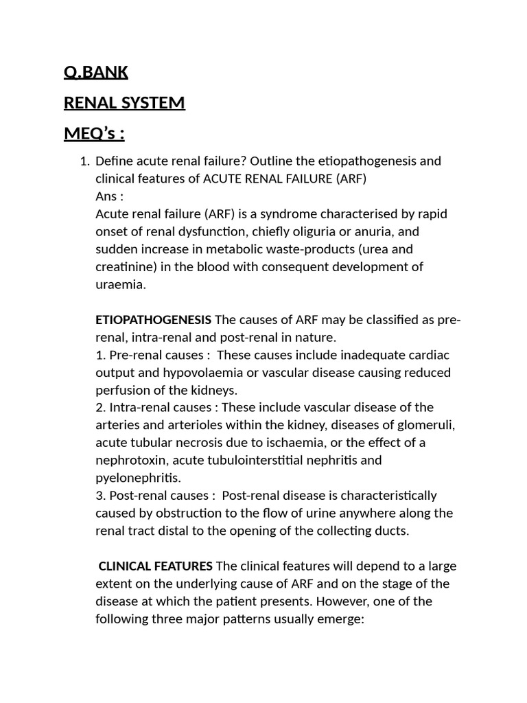 Renal System | PDF | Urinary Tract Infection | Kidney