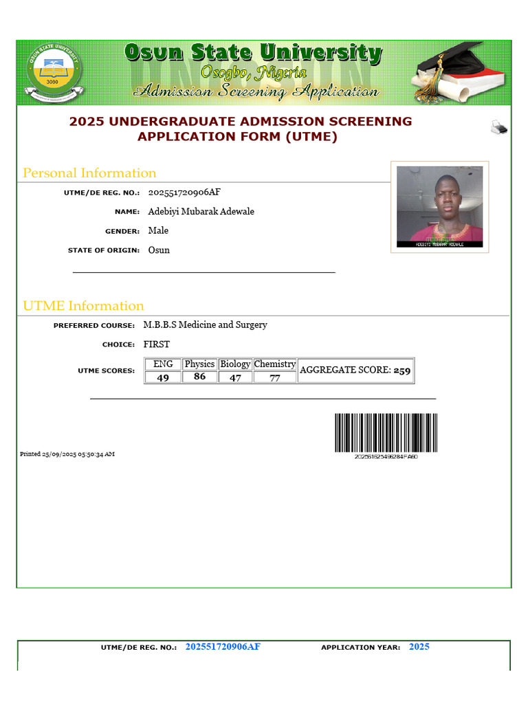 2025 Undergraduate Admissions Screening Application Forms | PDF | Chess ...