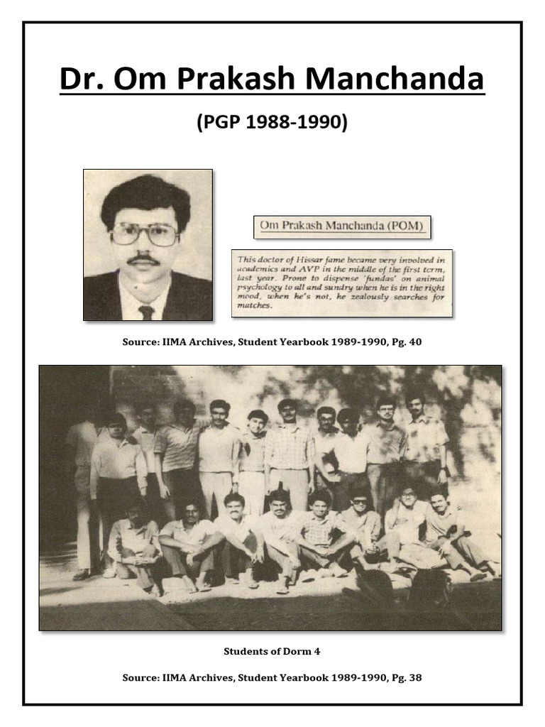DR Om Prakash Manchanda PGP 1988 1990 | PDF