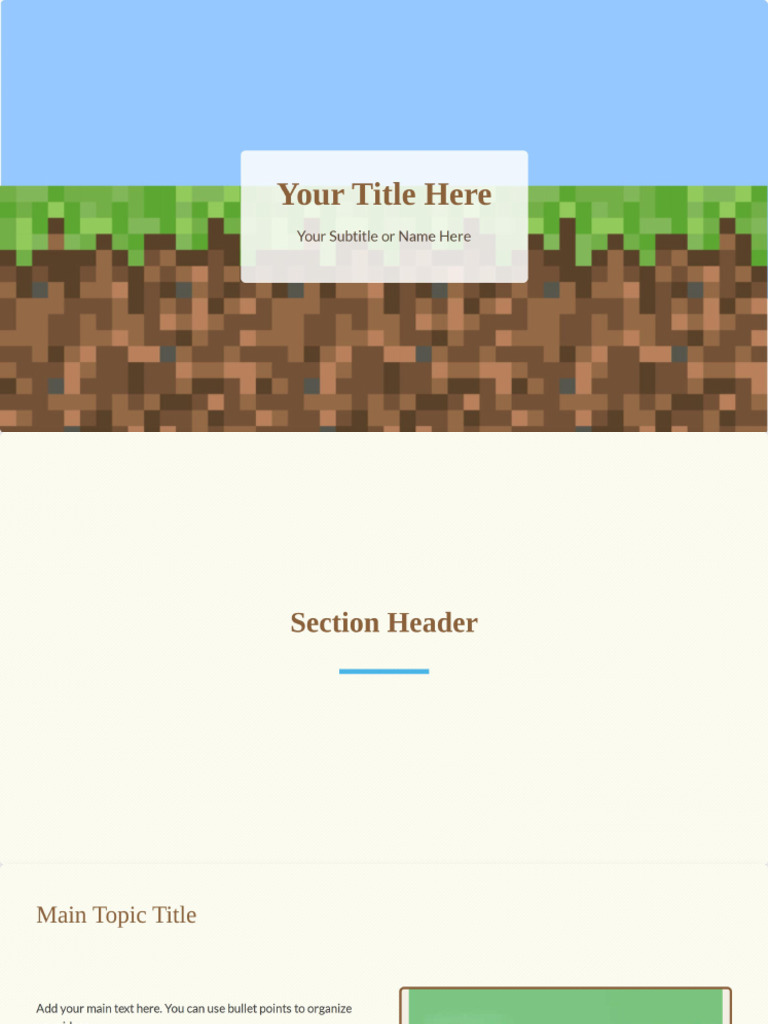 Editable Minecraft PPT Template | PDF