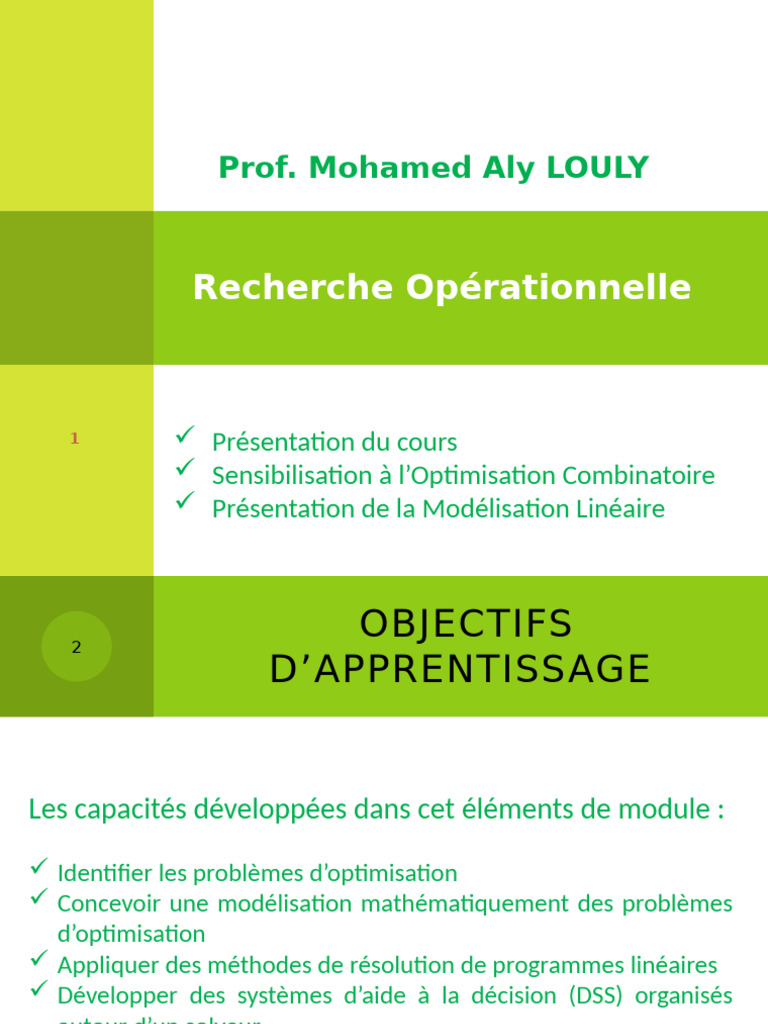 RO 01 Introduction (1) | PDF | Optimisation mathématique | Recherche opérationnelle