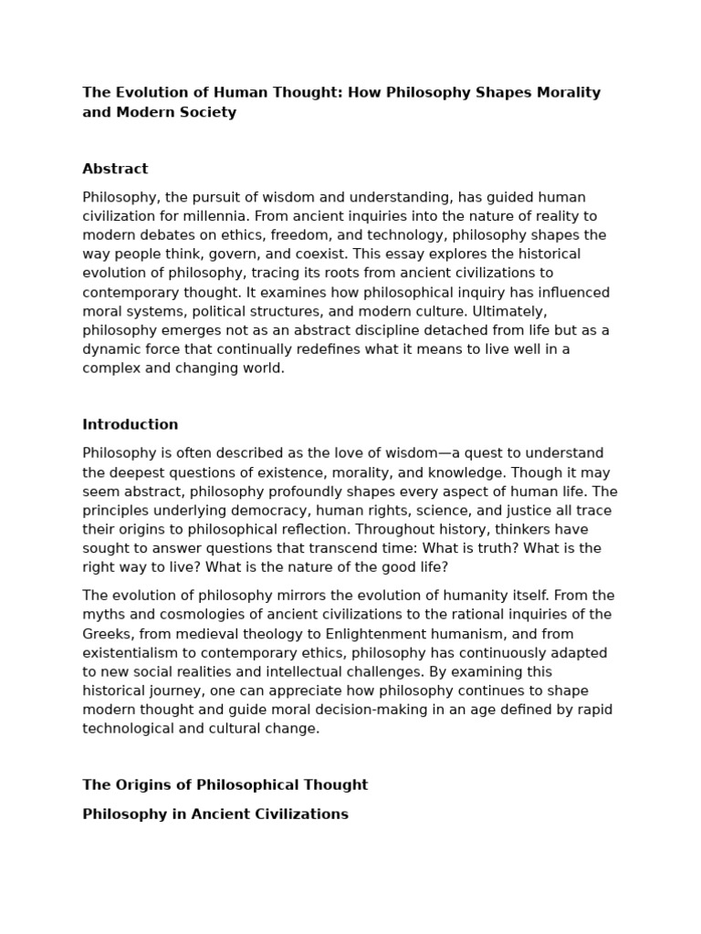 Philosophy's Impact on Morality and Society | PDF | Existentialism | Reason
