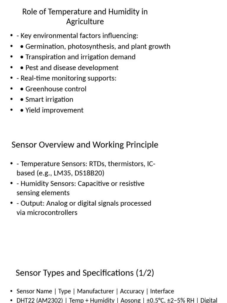 Temperature Humidity Sensors Agriculture | PDF | Sensor | Humidity
