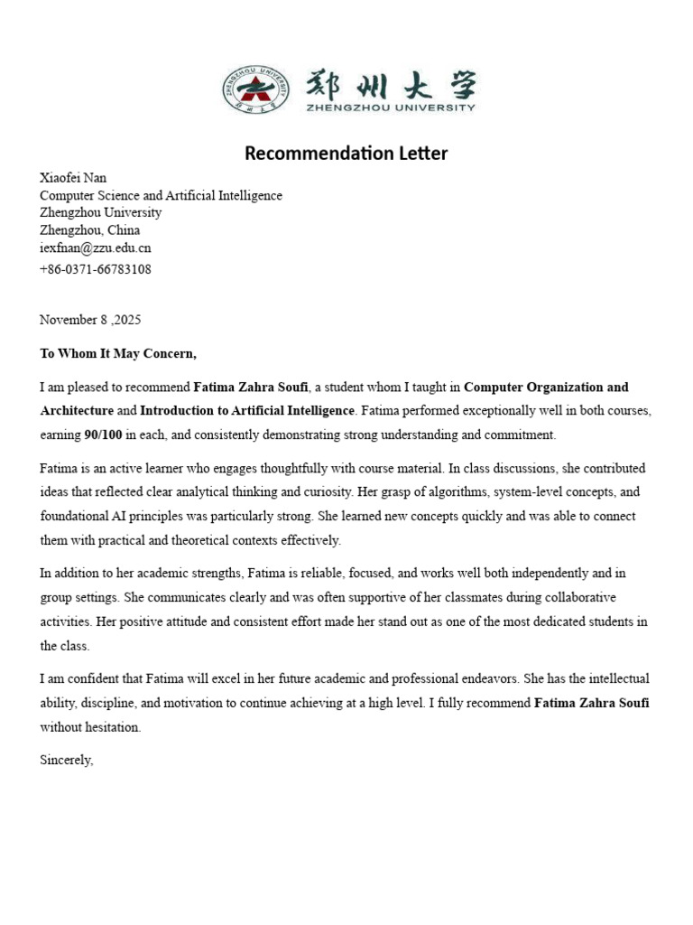 Recommendation Letter AI | PDF