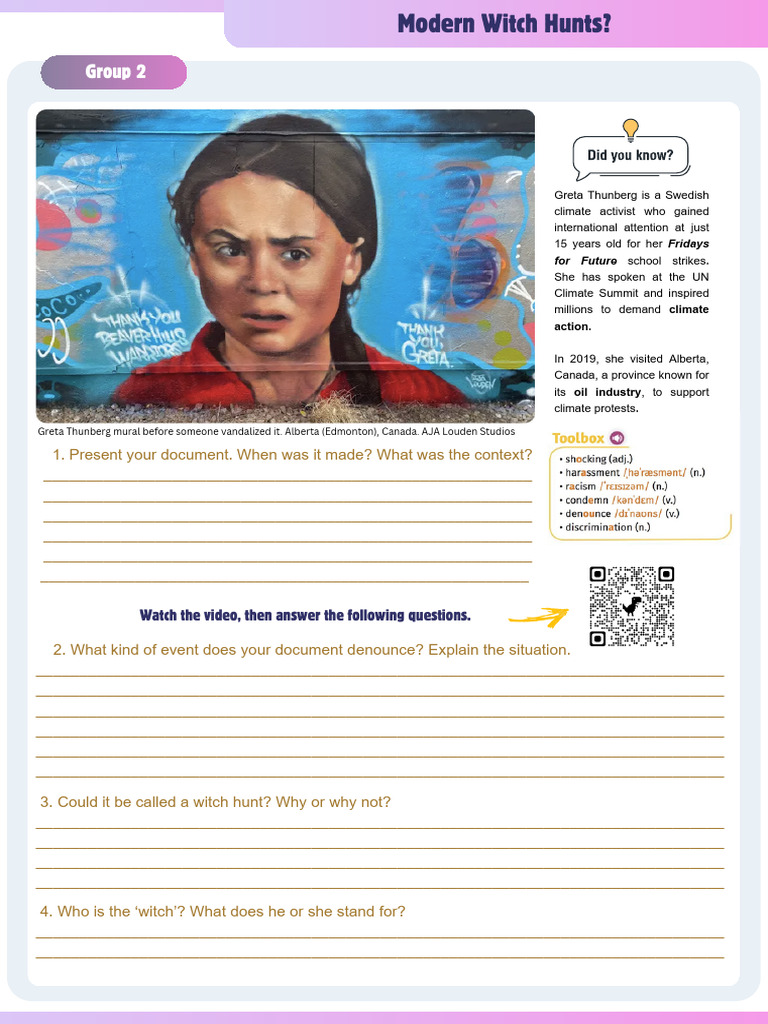 Modern Witch Hunts Worksheet | PDF