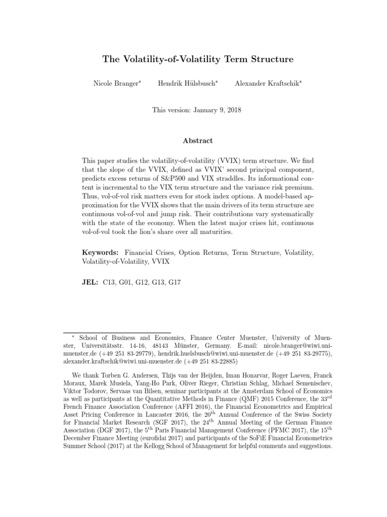 The Volatility-Of-Volatility Term Structure | PDF | Vix | Securities (Finance)