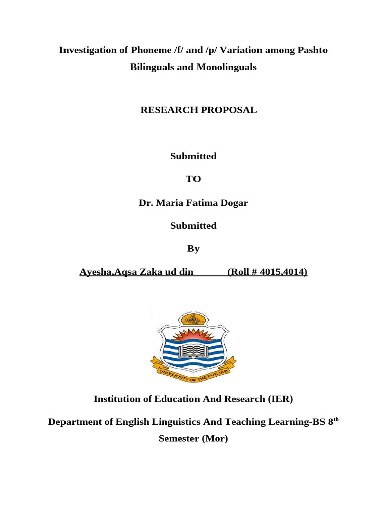Research Proposal 1 | PDF | Phoneme | Phonology