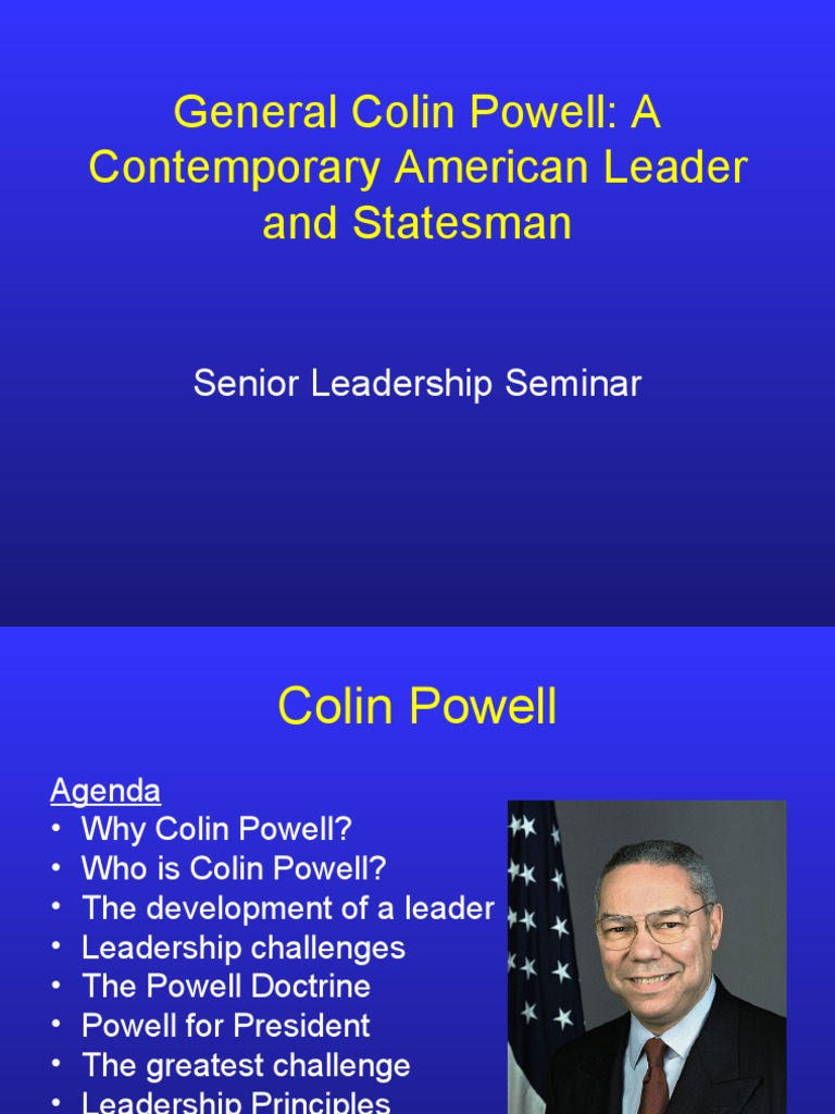 Colin Powell: Leadership Principles & Legacy | PDF | Colin Powell ...