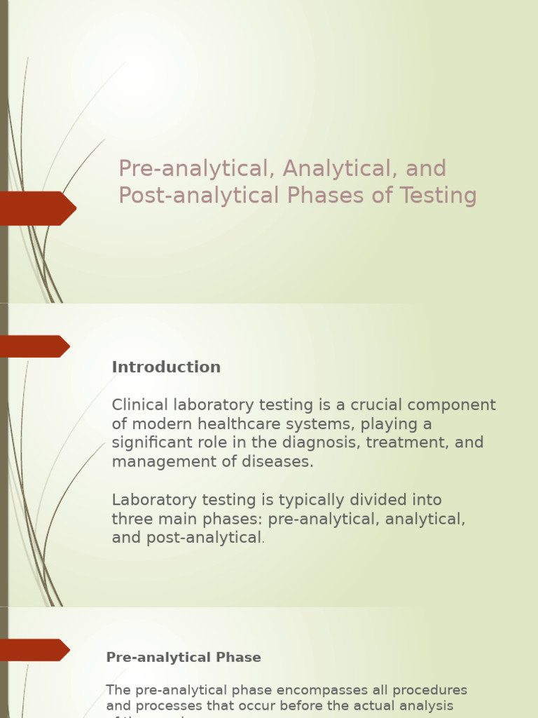 Pre-Analytical, Analytical, and Post-Analytical Phases of | PDF ...