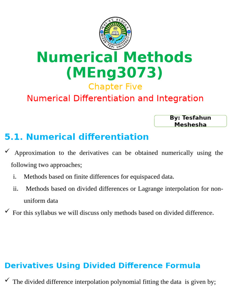 NUMERICAL METHODS - (5) | PDF | Integral | Numerical Analysis