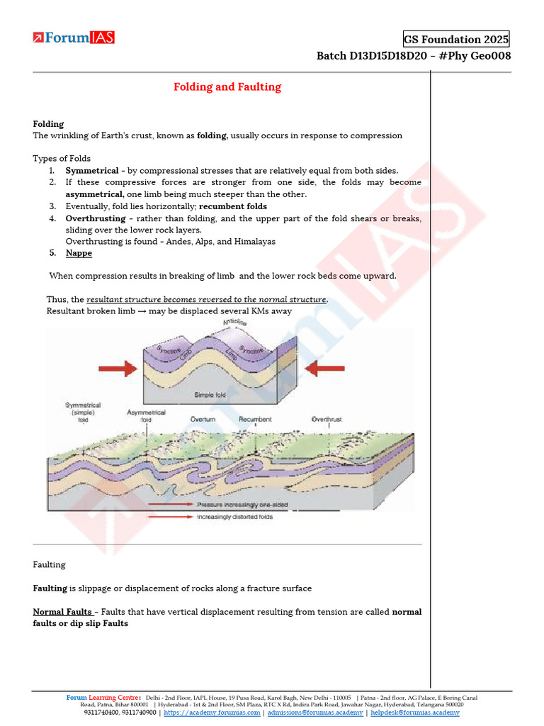 Phy Geo 08 D13D15D18D20 Folding and Faulting | PDF | Fault (Geology) | Geology