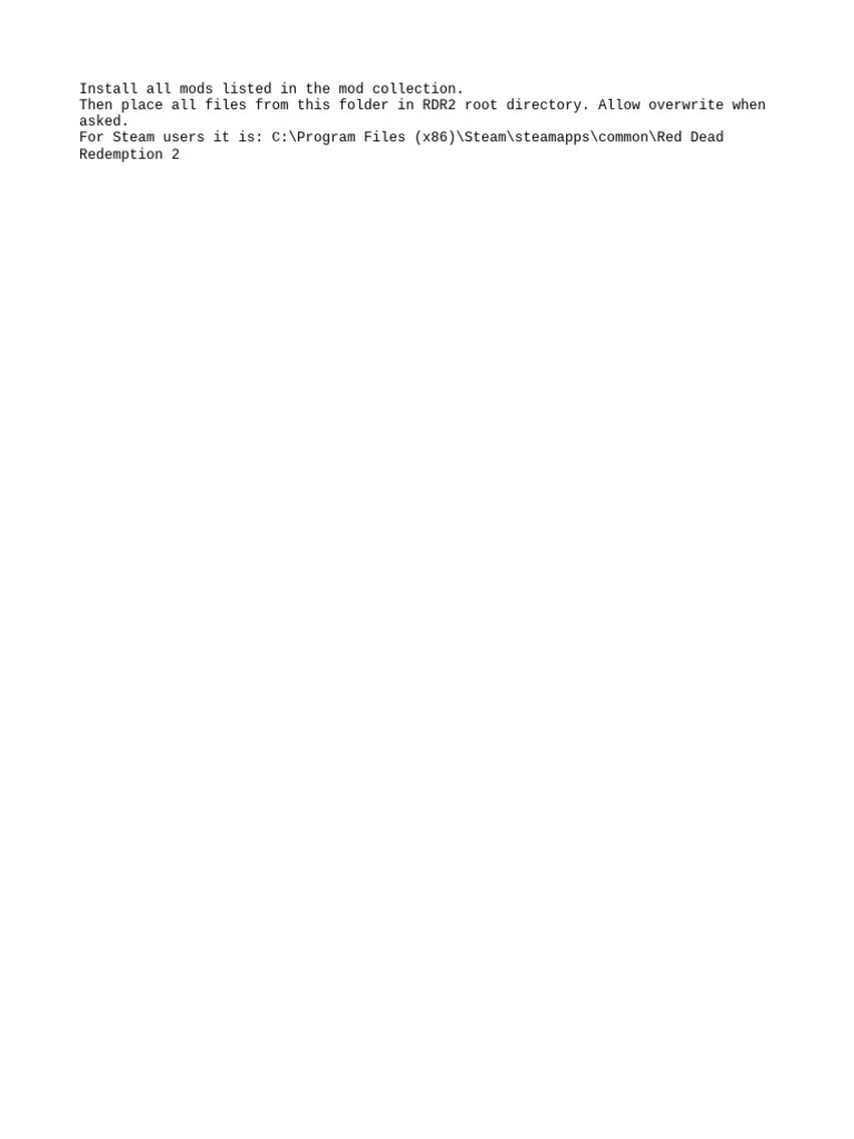 RDR2 Mod Installation Guide | PDF