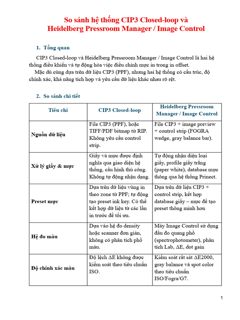 So Sánh Hệ Thống CIP 3 | PDF
