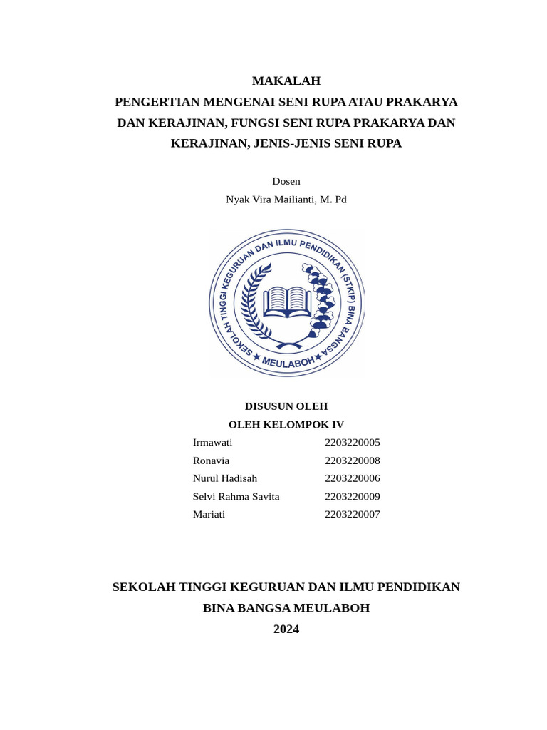 Pengertian dan Jenis Seni Rupa Prakarya | PDF