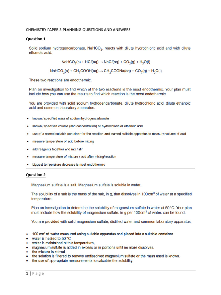 Planning and Investigation Questions and Answers | PDF