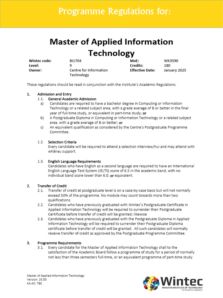 Wintec Prospectus of Master Degree | PDF | Postgraduate Education | Thesis