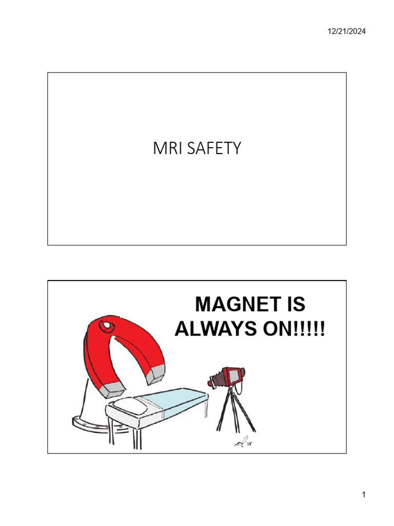 Mri Safety Pdf Pdf Magnetic Resonance Imaging Magnetism