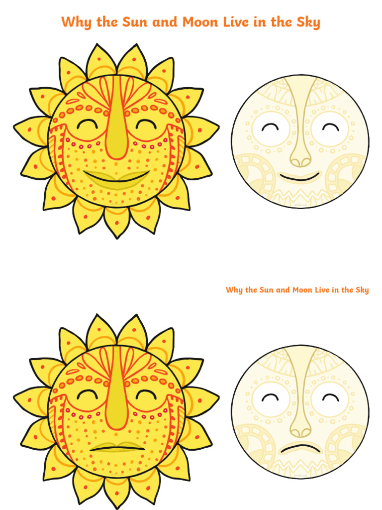 Why The Sun and The Moon Live in The Sky Story Cut-Outs | PDF