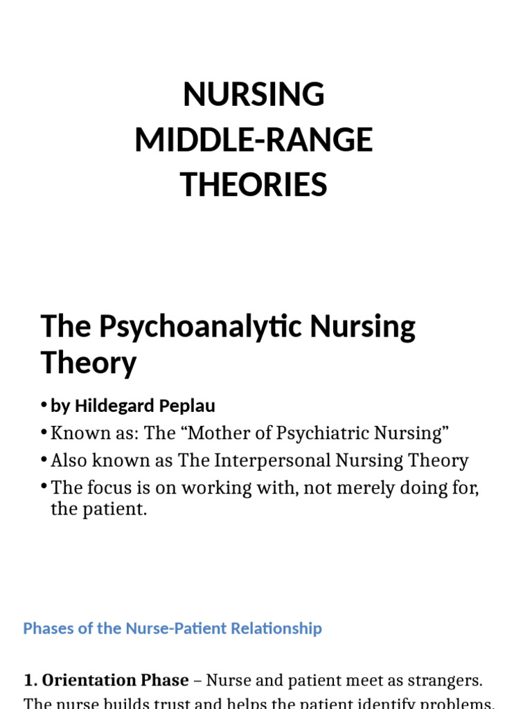 Nursing Middle-Range Theories Overview | PDF | Nursing | Psychology