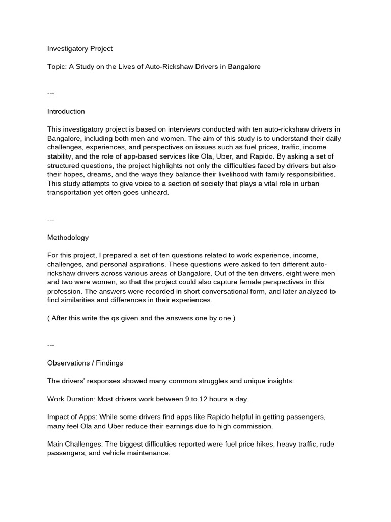 English Project | PDF | Transport