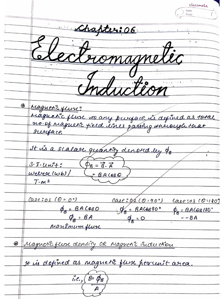 Class 12 Electromagnetic Induction Notes | PDF