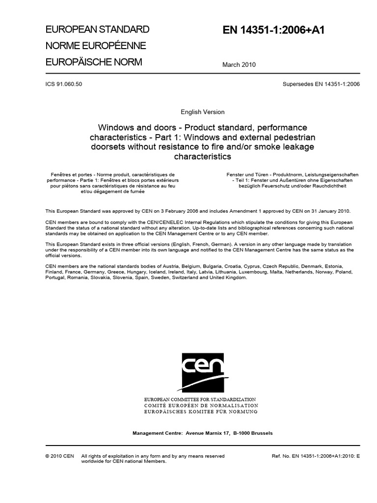 En 14351 Windows and Doors | PDF | Window | Building Insulation