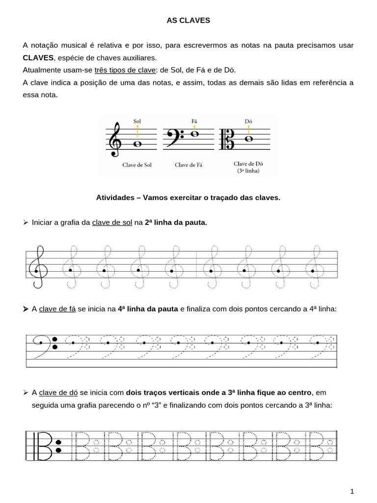Como Traçar Claves Musicais | PDF