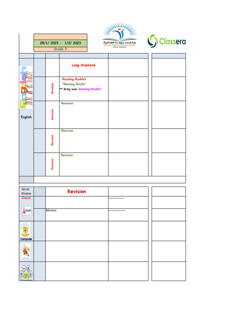 Weekl Plan 2nd Term Week 9 GR 3 | PDF